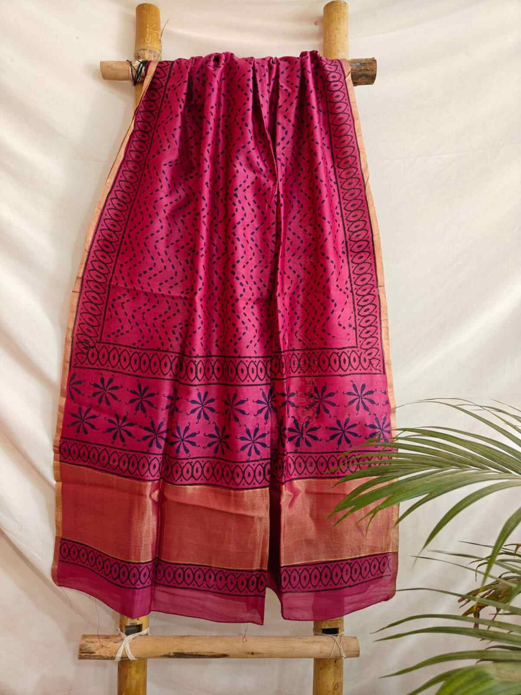 Chanderi Dupatta Online I Hand Block Chanderi Dupatta I Desi Weaves I ...
